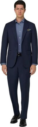 Boggi Milano Homme, Costumes, Bleu, Taille: S Costume Micro Fancy en Laine