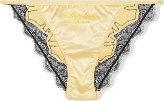 Rotate Rotate Birger Christensen, Femme, Sous-v&ecirc;tements, Jaune, Taille: 38 FR Lace Trim Brief