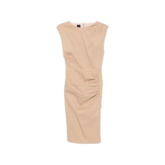 Pinko Pinko, Femme, Robes, Beige, Taille: 36 FR Alissa Ruched Dress
