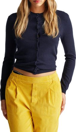 Benetton Damen Maglia Coreana M/L 102hd502b Strickjacke, blau, S