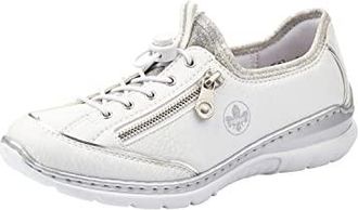 Rieker Femme Frühjahr/Sommer L32P2 Baskets Enfiler, Blanc (Weiss/Argento/Silverflower/ 80 80), 39 EU