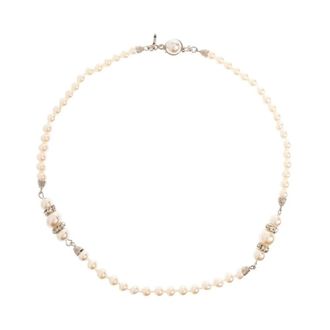Alessandra Rich Perlenkette mit Kristallverzierungen - - Accessories - Damen - Grau - ONE SIZE
