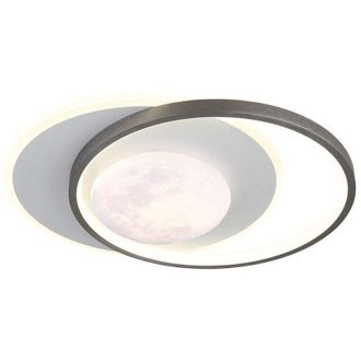 Globo Lighting Deckenlampe Deckenleuchte Schlafzimmerlampe rund Mond Design grau wei&szlig; D 36,9 cm
