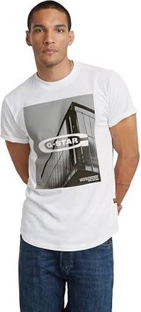 G-Star G-Star Homme T-Shirt HQ Oldskool Logo Lash, Blanc (white D24683-C372-110), XXL