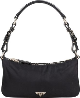 Prada Crossbody Bags - Prada Nylon Black Saffiano Leather Triangle Handba - Gr. unisize - in Schwarz - f&uuml;r Damen