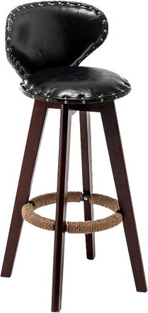 Generic Vintage Barhocker, 360&deg; drehbar, mit R&uuml;cken- und Fu&szlig;st&uuml;tze, gepolstert mit PU-Leder, Tresenh&ouml;he, f&uuml;r Bar, Caf&eacute;, K&uuml;che oder K&uuml;cheninsel