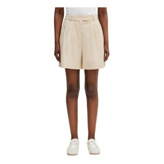 Lacoste Shorts Bermuda pliss&eacute;s - Femme - Shorts - Beige - Taille: 36 FR