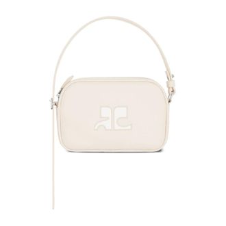 Courr&egrave;ges Femme, Sacs, Gris, Taille: ONE Size Sac bandouli&egrave;re avec logo brod&eacute;