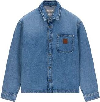 Guess Chemise &agrave; col classique en denim de coton m&eacute;lang&eacute;