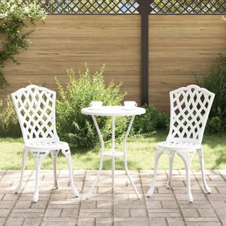 vidaXL Gartenstuhl 2 pcs Wei&szlig; 55 x 56,5 x 91cm Aluminium Vidaxl