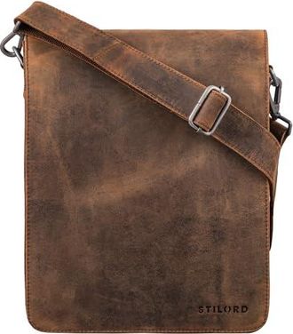 STILORD Oxford Sac Bandouli&egrave;re Vintage Homme Cuir pour Tablette 13 Pouces MacBooks et iPad Homme Messenger Cuir V&eacute;ritable DIN A4, Couleur:ch&ecirc;ne - marron