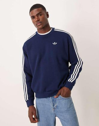 adidas Originals Sweat oversize &agrave; trois bandes - Marine-Bleu marine