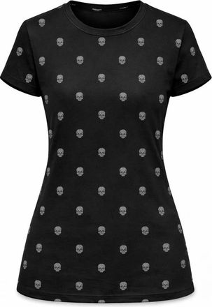 John Richmond Femme, Tops, Noir, Taille: 36 FR T-shirt &agrave; motif iconique r&eacute;p&eacute;t&eacute;