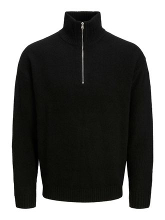 Jack & Jones Male Sweatshirt mit halbem Rei&szlig;verschluss Einfarbig Sweatshirt mit halbem Rei&szlig;verschluss