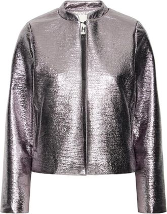 Ichi Ichi, Femme, Vestes, Gris, Taille: 44 FR Vestes en cuir