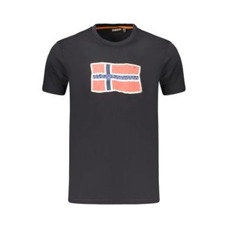 Napapijri Homme, Tops, Noir, Taille: XL Napapijri Black Cotton Mens Shirt