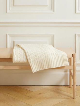 Ralph Lauren Home Plaid En Cachemire À Mailles Torsadées - Crème