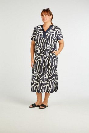 Mona Lisa Sommerkleid Gr&ouml;&szlig;e Gr&ouml;&szlig;en Midnight Blue Viskose mit Satin