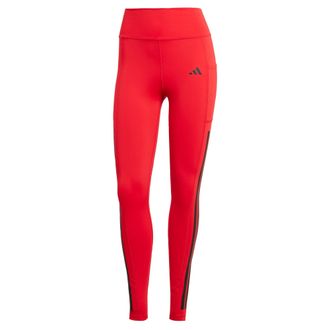 adidas Womens Optime 3-Streifen Full-Length Leggings Pure Ruby XL