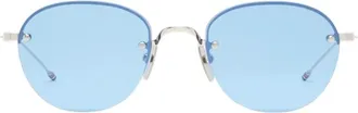 Thom Browne Titanium Halb-Randlose Ovale Sonnenbrille - - Accessories - unisex - Blau - 52 MM