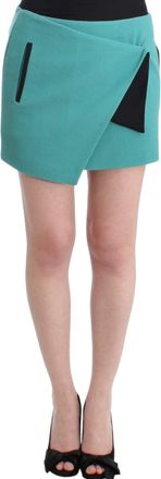 Costume National T&uuml;raqua Mini Wickelrock mit asymmetrischem Saum