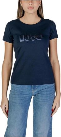 Liu Jo Femme, Tops, Bleu, Taille: 36 FR Crystal T-Shirt