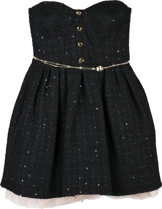 Elisabetta Franchi Femme, Robes, Noir, Taille: 38 FR Short boucl&eacute; dress