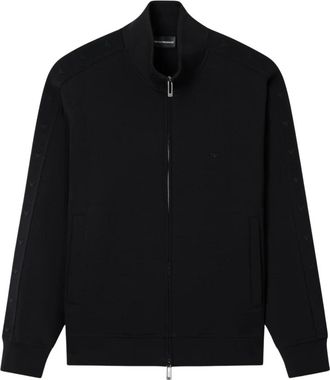 Emporio Armani Homme, Sweatshirts et sweats &agrave; capuche, Noir, Taille: S SweaT-shirt zipp&eacute; avec bande Micro-aigle