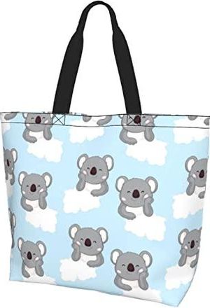 AOOEDM Sac &agrave; provisions r&eacute;utilisable en toile pour dames avec motif dours koala mignon
