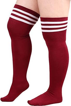 Dreshow Femme Grande Taille Chaussettes Hautes de Cuisse Montantes Chaussettes de Genoux Jambi&egrave;res Chaussettes pour Sport Cosplay