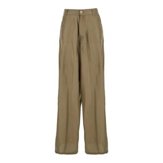 Jucca Femme, Pantalons, Vert, Taille: 34 FR Pantalon en Soie Vert