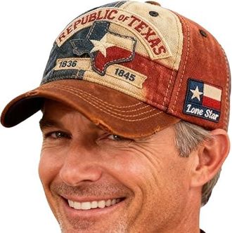 Generic Chapeau de la R&eacute;publique du Texas - Chapeau vintage r&eacute;glable pour papa, casquette comm&eacute;morative brod&eacute;e - pour les r&eacute;sidents locaux, les patriotes, les