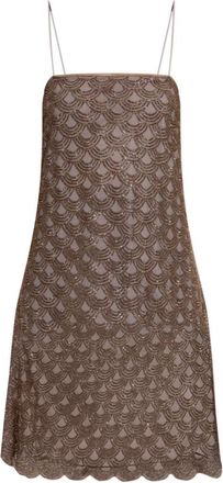 Rotate Rotate Birger Christensen, Femme, Robes, Brun, Taille: 36 FR Courte Robe &agrave; Sequins