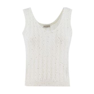 Brunello Cucinelli Damen, Oberteile, Wei&szlig;, LGr&ouml;&szlig;e