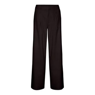 Gestuz Pantalon noir en lin taille haute - Femme - Pantalons - Noir - Taille: 34 FR