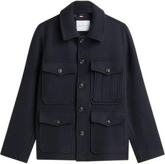 Tommy Hilfiger Blouson col classique en laine m&eacute;lang&eacute;e