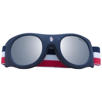 Moncler MO-1053781 Mirrored Plastic Sunglasses - Blue