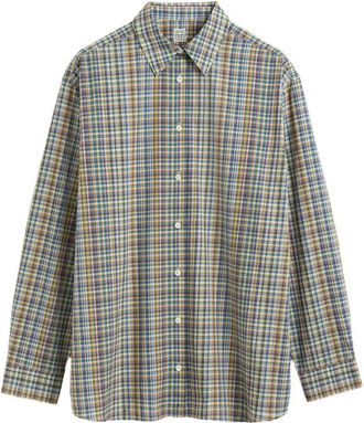 Toteme Classic Check Shirt In Blue/orange