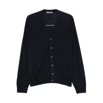 Corneliani V-Ausschnitt-Cardigan mit Knopfleiste - - Knitwear - Herren - Blau - XL