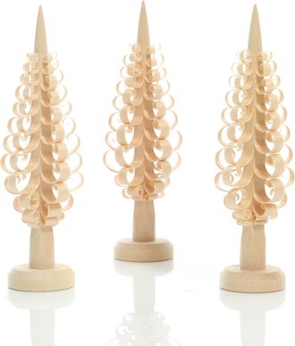 Rudolphs Schatzkiste Weihnachtsdeko Spanbaum 3er Set H=12cm NEU Baum Weihnachten Seiffen Spanbäumchen Holzbaum Linde Erzgebirge