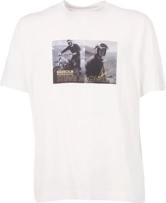 Barbour Homme, Tops, Blanc, Taille: L T-Shirt Hellen Photographic