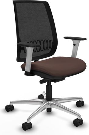 Piqueras y Crespo Gepolsterter Drehstuhl Alares mit wei&szlig;en und schwarzen Armlehnen, h&ouml;henverstellbare Lendenwirbelst&uuml;tze, ausgestattet mit Syncro/Traslack und injiziert