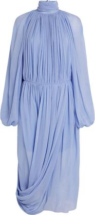 Stella McCartney Creponne Draped Silk-chiffon Midi Dress Size S