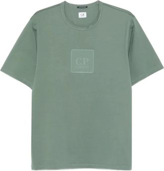 C.P. Company C.p. Company, Homme, Tops, Vert, Taille: L Logo-Print Short Sleeve T-Shirt