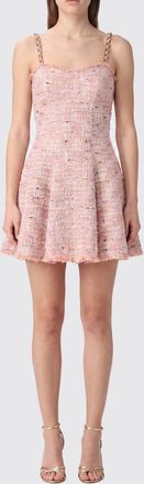 Balmain Robe midi &eacute;vas&eacute;e en tweed &agrave; encolure carr&eacute;e et motif abstrait