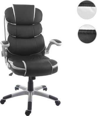 Mendler Mendler - Chaise de bureau HWC-F80 chaise pivotante, fauteuil directorial, similicuir noir