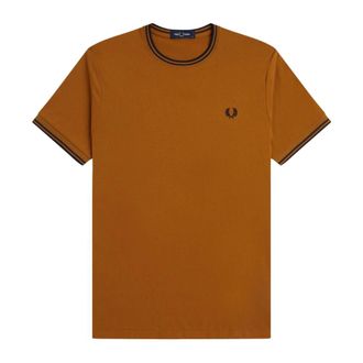 Fred Perry Cotton Knit Polo - - Tops - Herren - Braun - M
