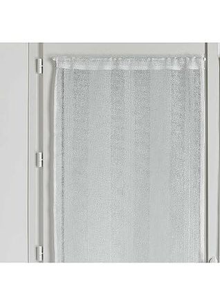 HOME MAISON com Scheibengardine, gerade, einfarbig, gestreift, Wei&szlig;, Vorhang 45 x 120 cm, Saum, Zugstange, Blickdicht, Fenstervorhang modern