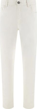 Boggi Milano Homme, Jeans, Blanc, Taille: W38 Jeans en denim de coton Selvedge