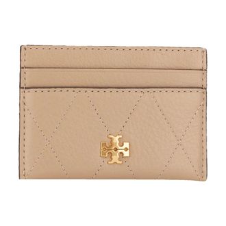 Tory Burch Charlie Quilted Card Case - Femme - Accessoires - Beige - Taille: ONE Size